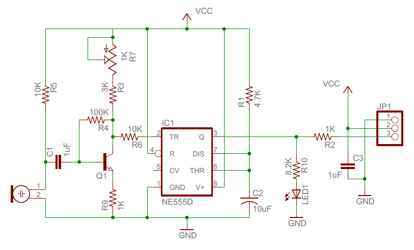 29132: Sound Impact Sensor/Trigger, 5V, 555 Timer