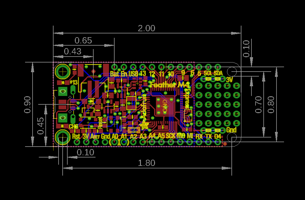 3857: Adafruit Feather M4 Express - ATSAMD51 Cortex M4