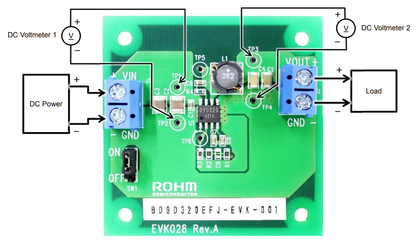 BD9D320EFJ-EVK-001: 3.3V @ 3A, 5.08 ~ 18V in