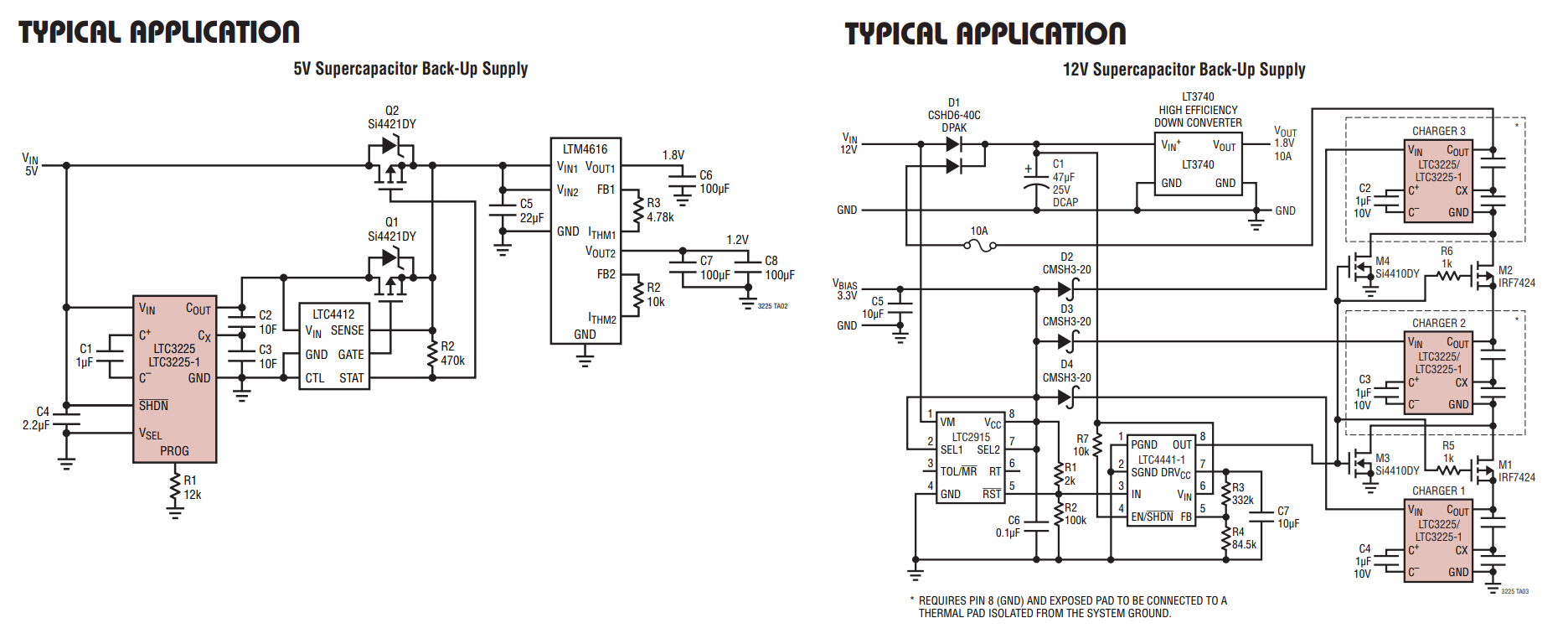 DC1220B: 5.4V @ 150mA Charge Rate, 2 Cell, Supercapacitor Charger