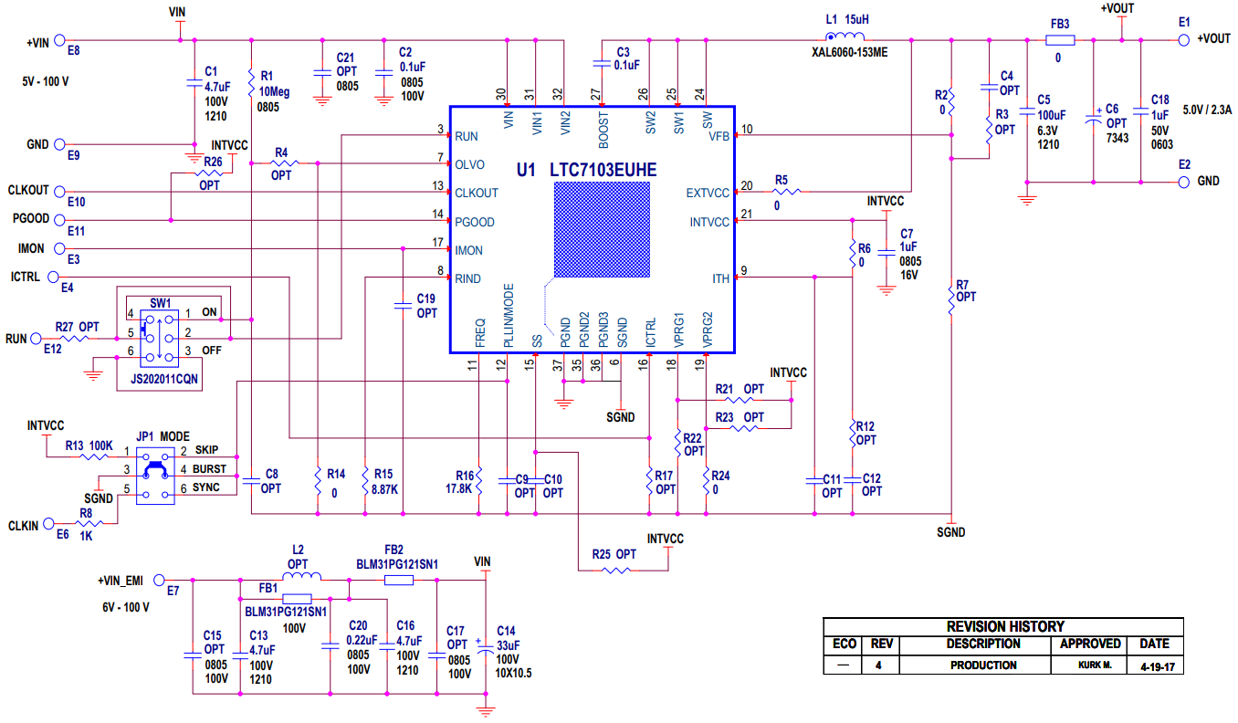 DC2317A: 5V @ 2.3A, 5 ~ 100V in