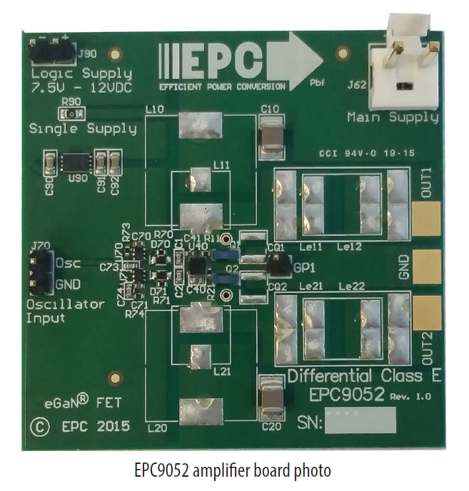EPC9052: 1A, 0 ~ 40V, 15 MHz, Class E Amplifier