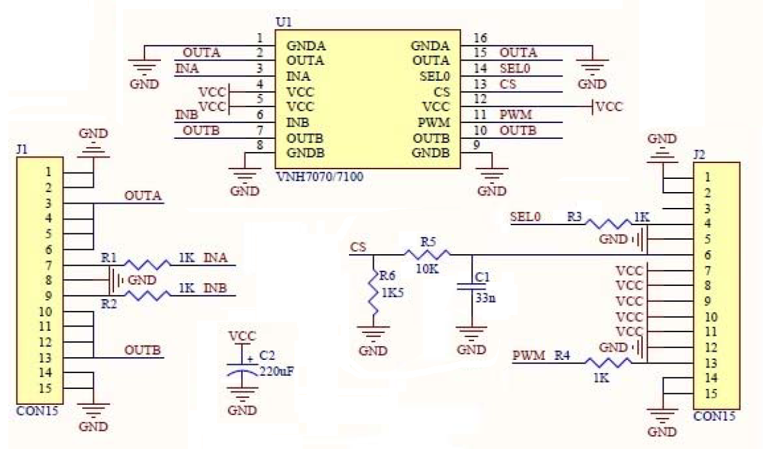 EV-VNH7070AS: DC Brush Motor, 15A, 4 ~ 28V