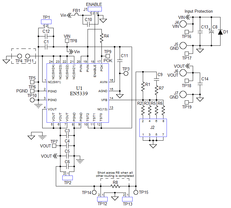 EVB-EN5339QI-E: 1 ~ 1.8V @ 3A, 2.4 ~ 5.5V in. Buck