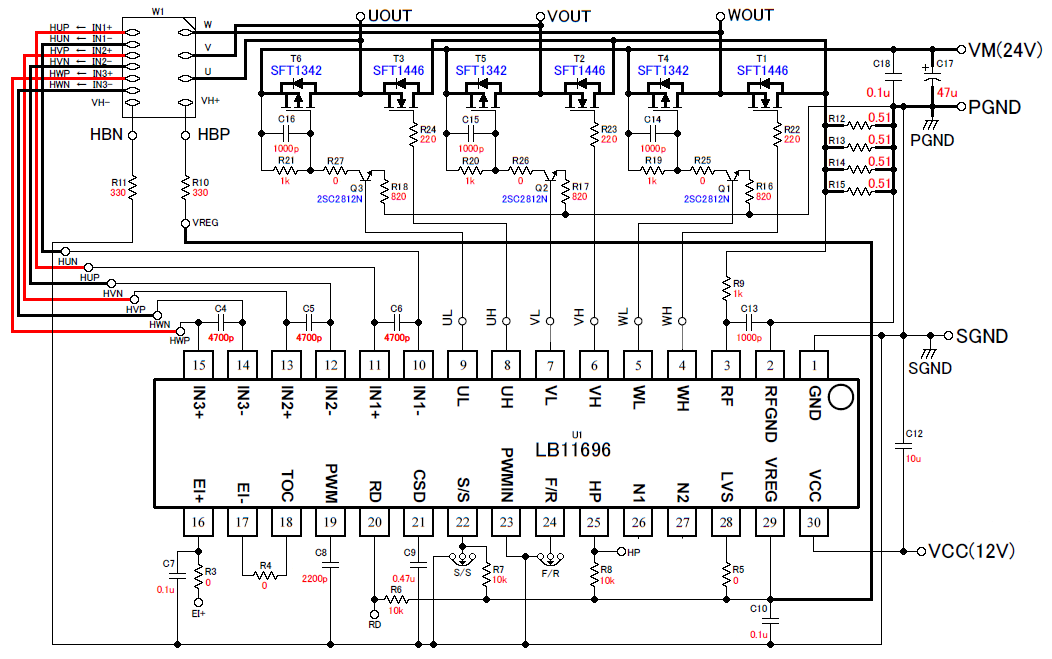 LB11696VGEVB: 2A, 24V, 3-phase BLDC