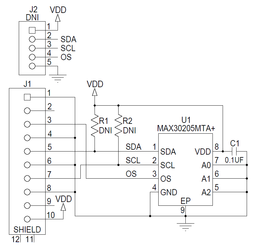 MAX30205EVSYS#: I2C Human Body Temperature Sensor
