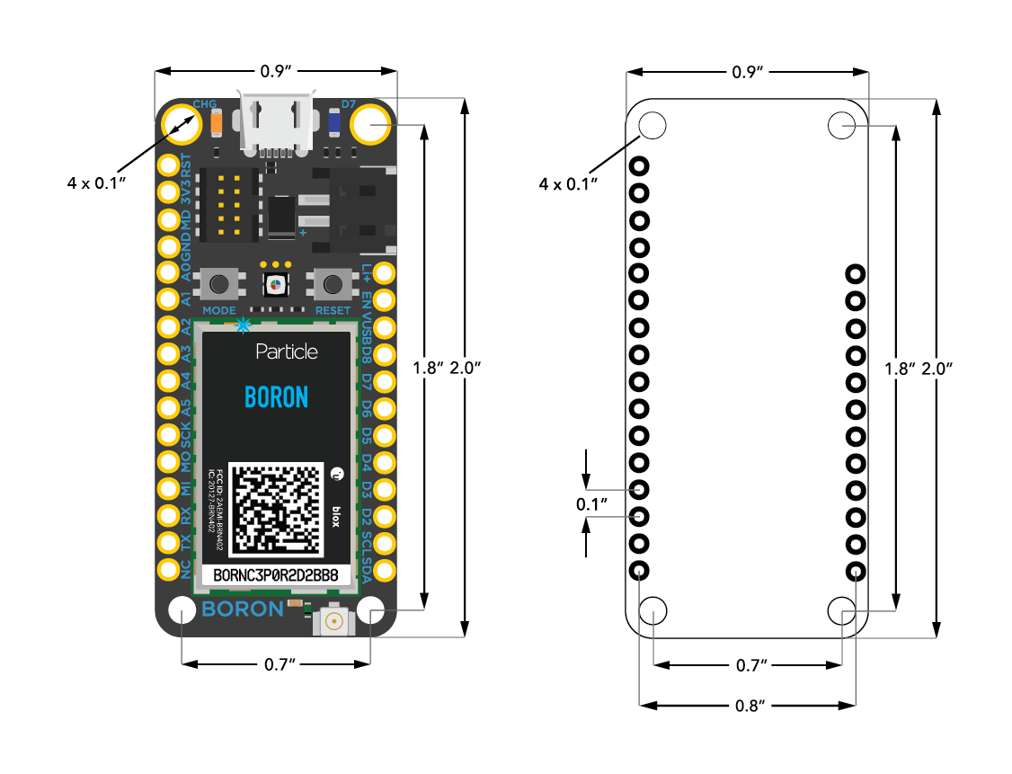 Particle Boron: nRF52840 with Mesh Networking and LTE Cellular Modem