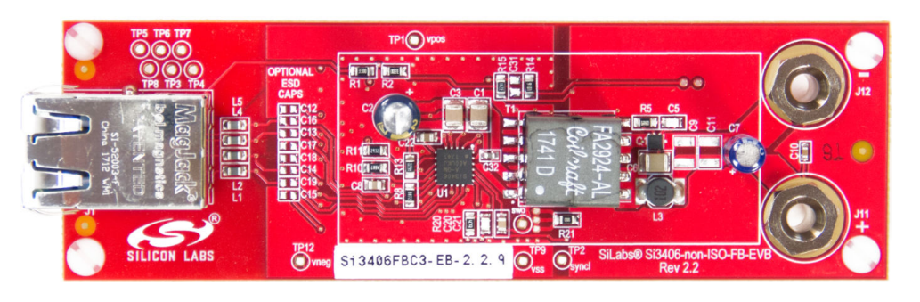 SI3406FBC3-KIT: Non-Isolated, Class 3, 15W 802.3af/at POE Controller