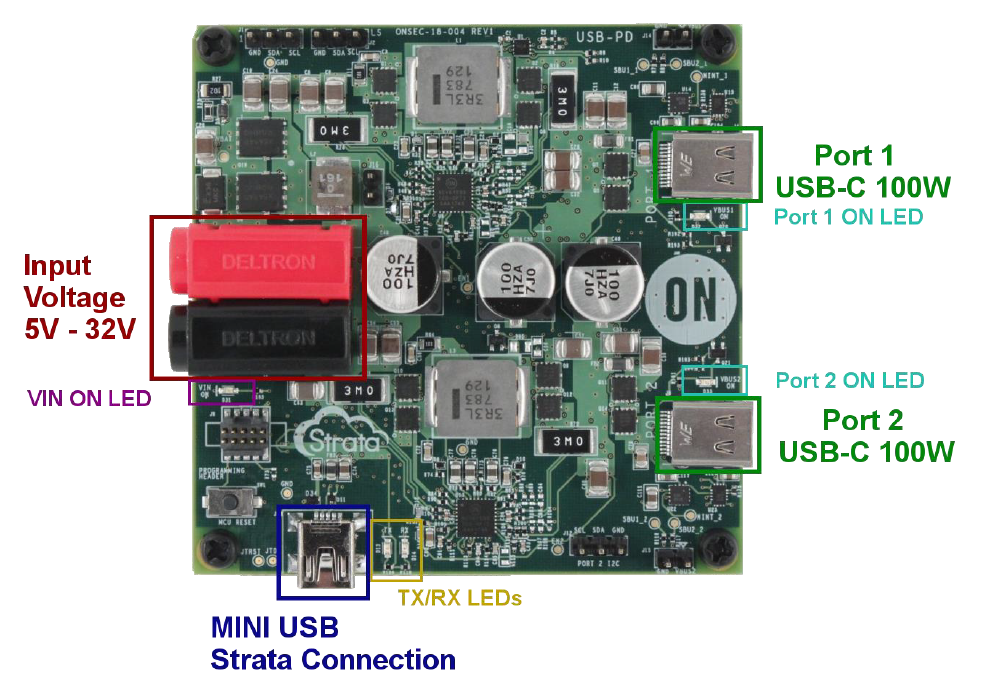STR-USBC-2PORT-100W-EVK: Automotive 2-Port USB Type-C Power Delivery Hub