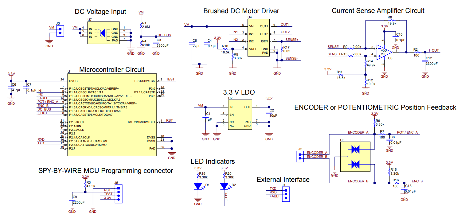 TIDA-01588: DC Motor, 1.4A (2.5A Peak), 6.5 ~ 25.2V, >90% Efficiency