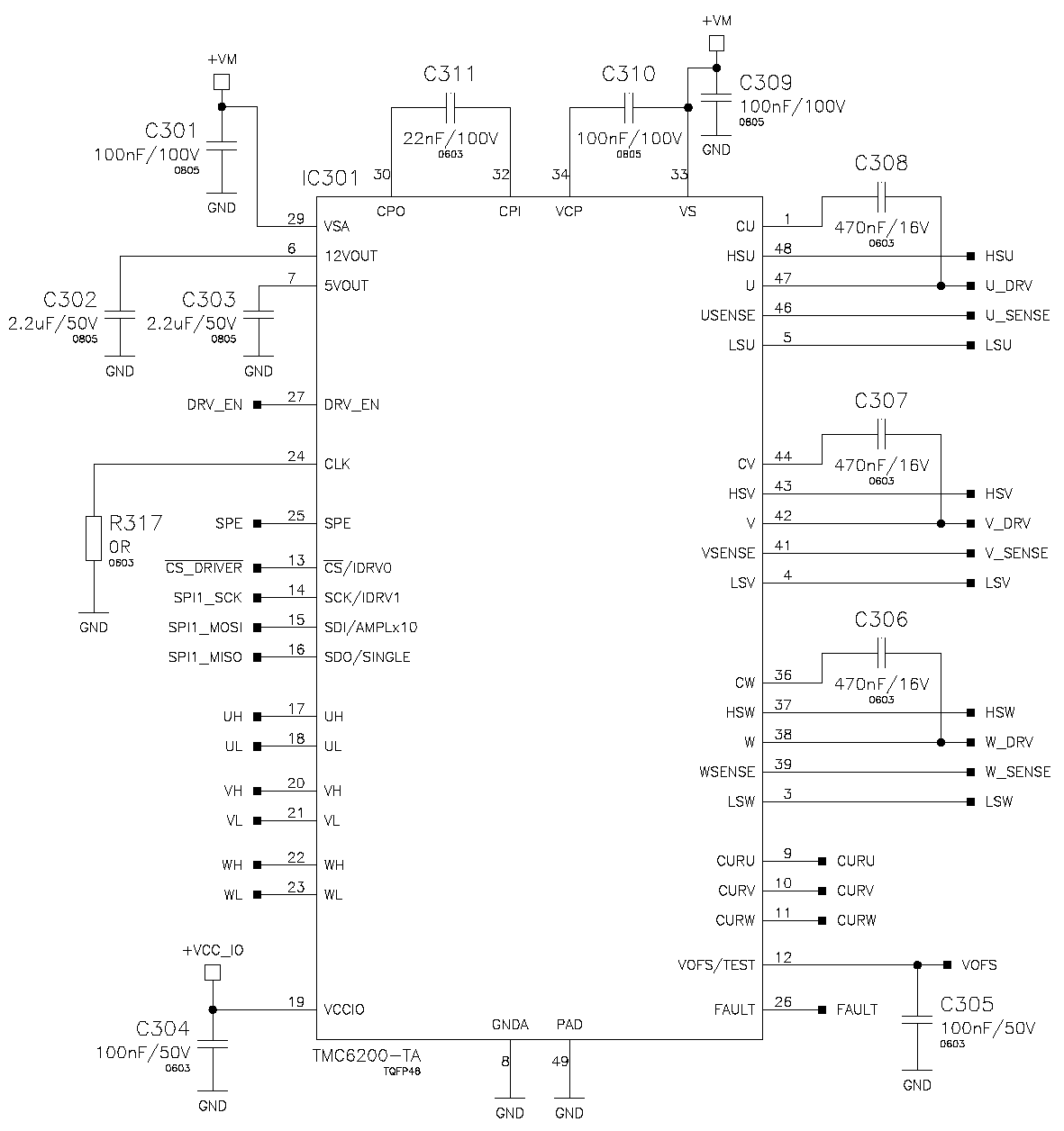 TMC6200-BOB: 3-Phase, 10A @ 7 ~ 48V