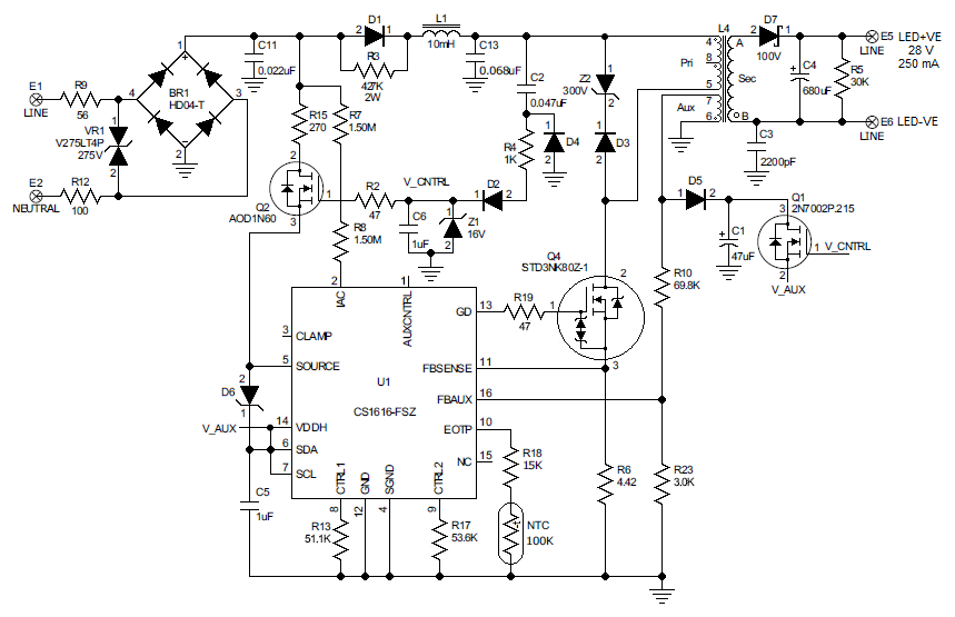 CRD1616-8W-Z: 28V @ 250mA, 207 ~ 253 VAC in
