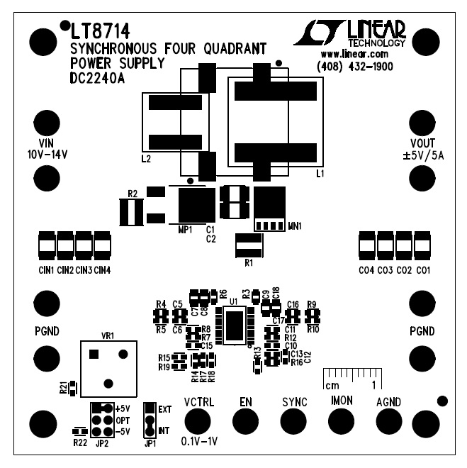 DC2240A: 5V or -5V @ 5A, 10 ~ 14V in