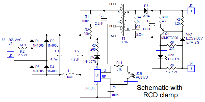 DER-062: 5V @ 600mA, 85 ~ 265VAC in