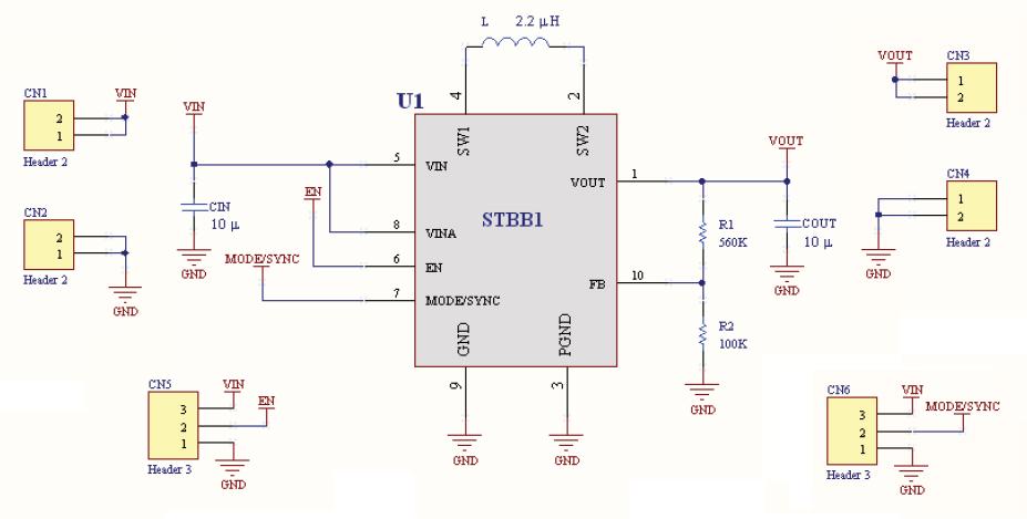 STEVAL-ISA063V1: 3.3V @ 1A, 2 ~ 5.5Vin