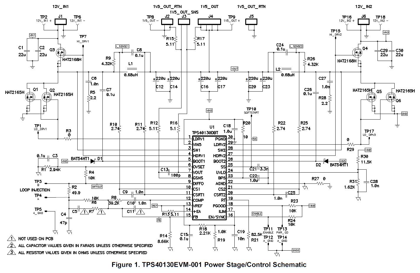 TPS40130EVM-001: 1.5V @ 40A, 12Vin